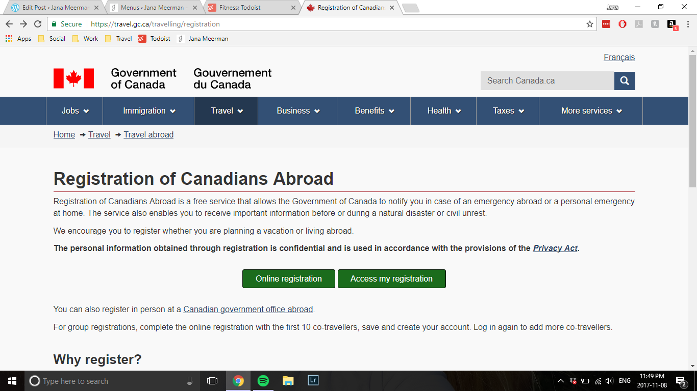 register canadians abroad | Jana Meerman